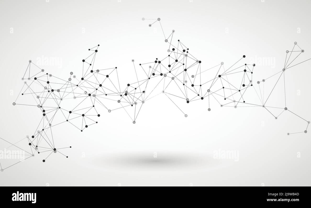 Vector network design digital element. Geometric graphic illustration ...