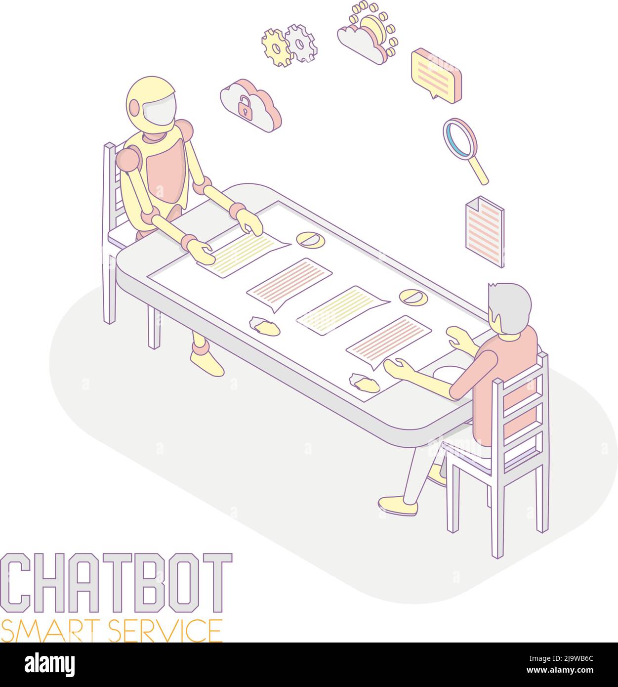 Mobile chatbot vector isometric illustration Stock Vector Image & Art ...