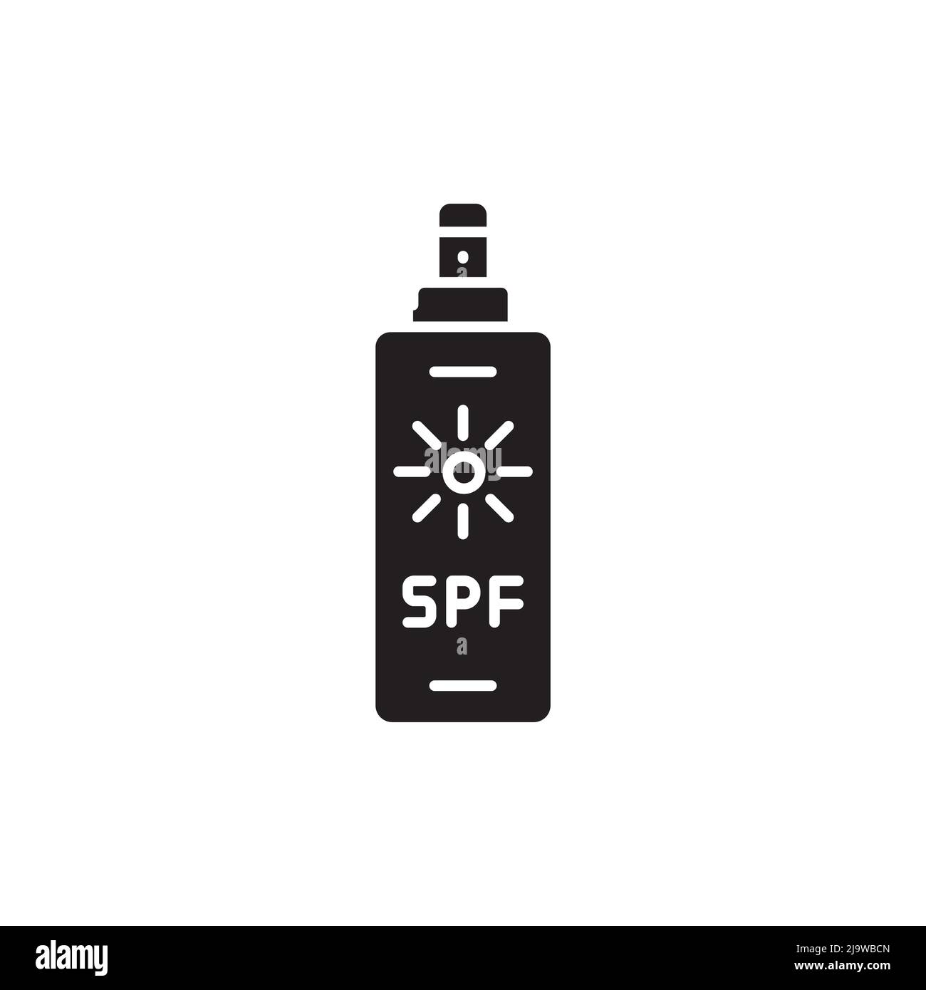 SPF body spray color line icon. Cosmetic product. Pictogram for web ...