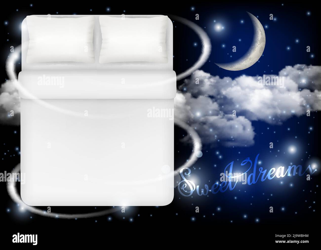 Sweet dreams concept vector realistic illustration Stock Vector Image ...
