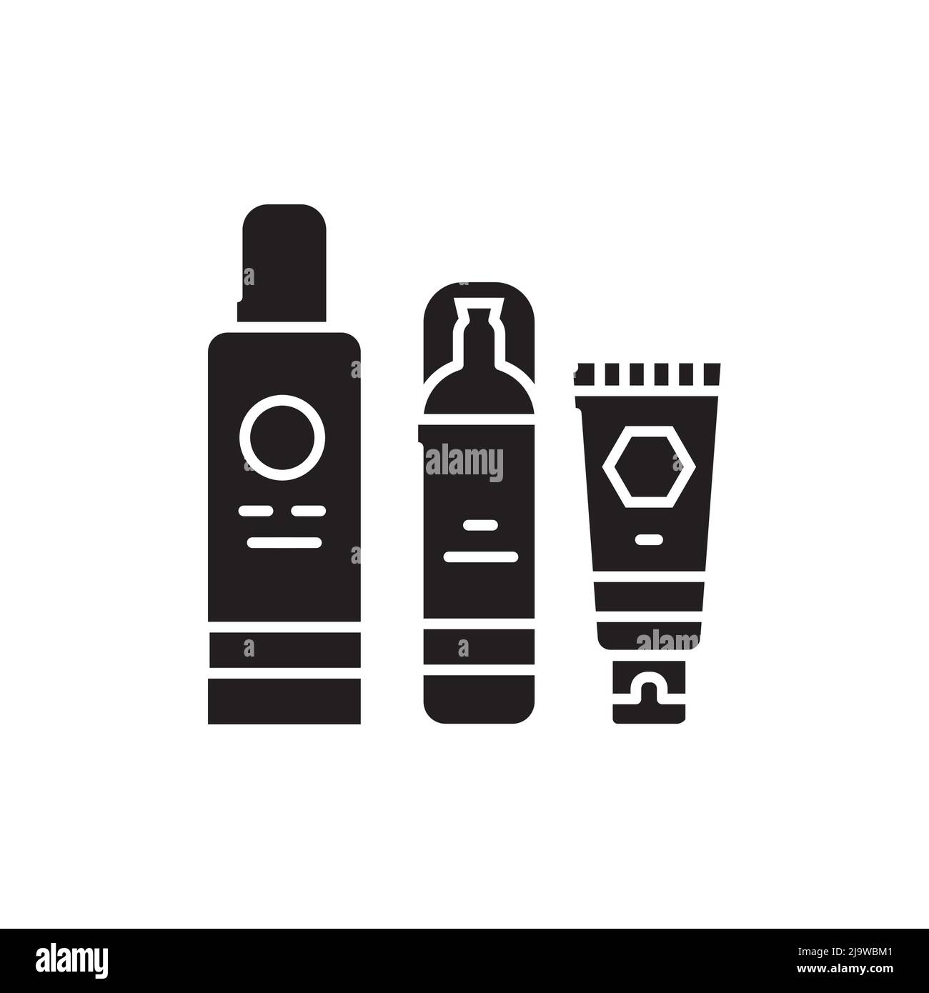 Face care set color line icon. Cosmetic product. Pictogram for web page ...