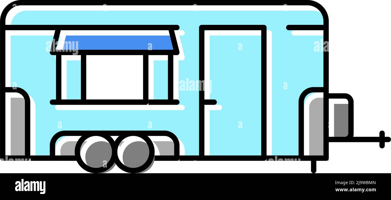 trailer transport color icon vector illustration Stock Vector Image ...