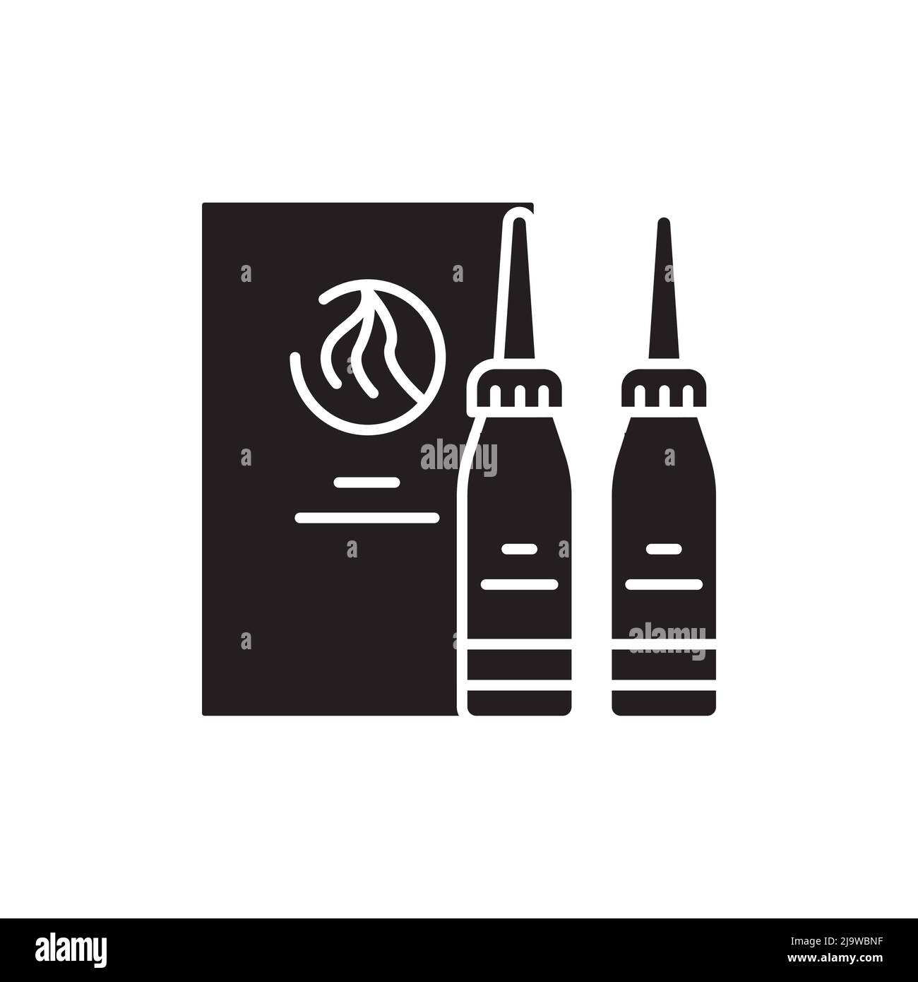 Perm products and hair straightener color line icon. Cosmetic product ...