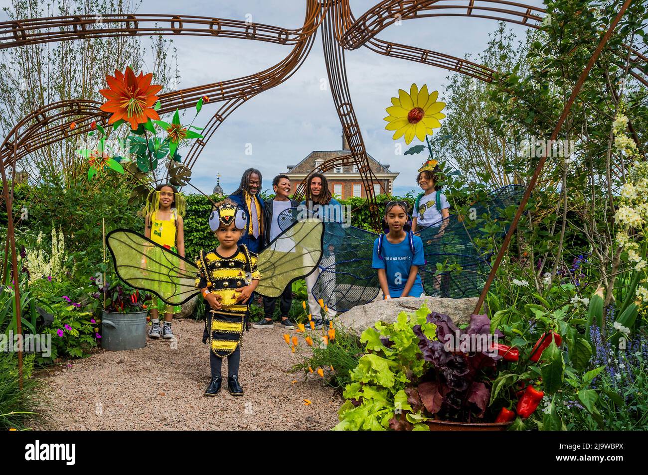 London, UK. 23rd May, 2022. Hands Off Mangrove garden by Grow2Know ...