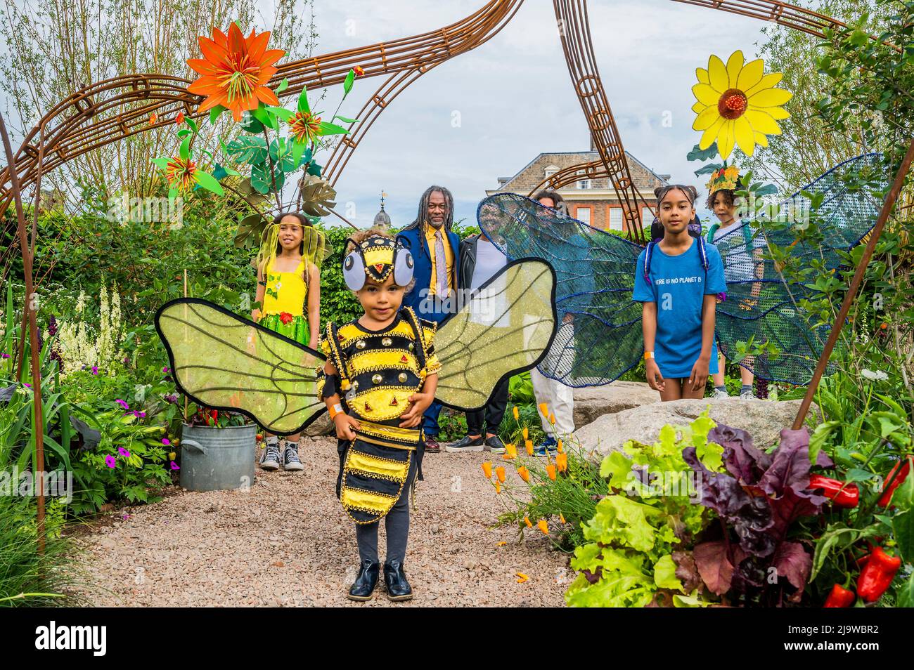 London, UK. 23rd May, 2022. Hands Off Mangrove garden by Grow2Know ...