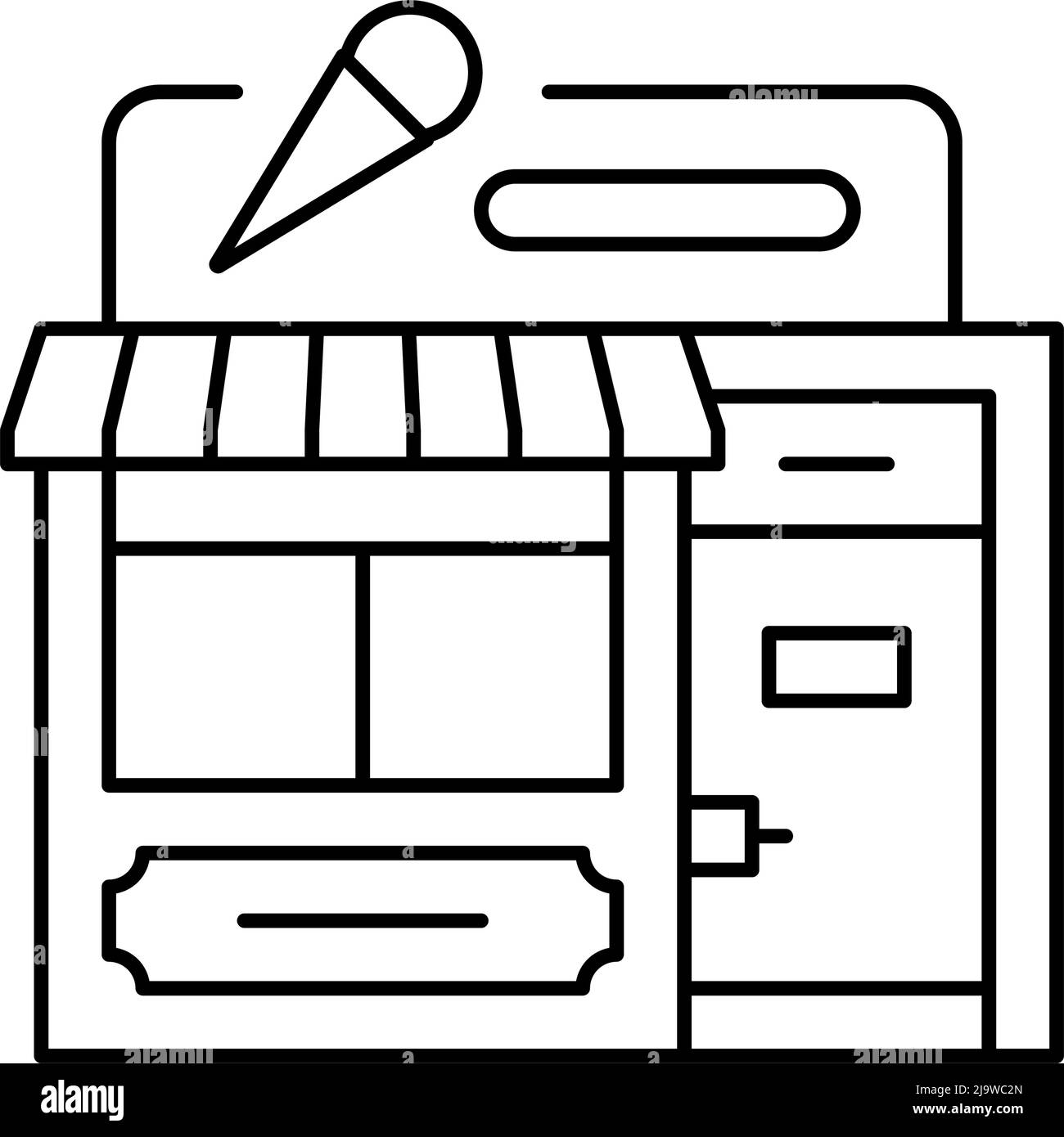 shop ice cream line icon vector illustration Stock Vector Image & Art ...