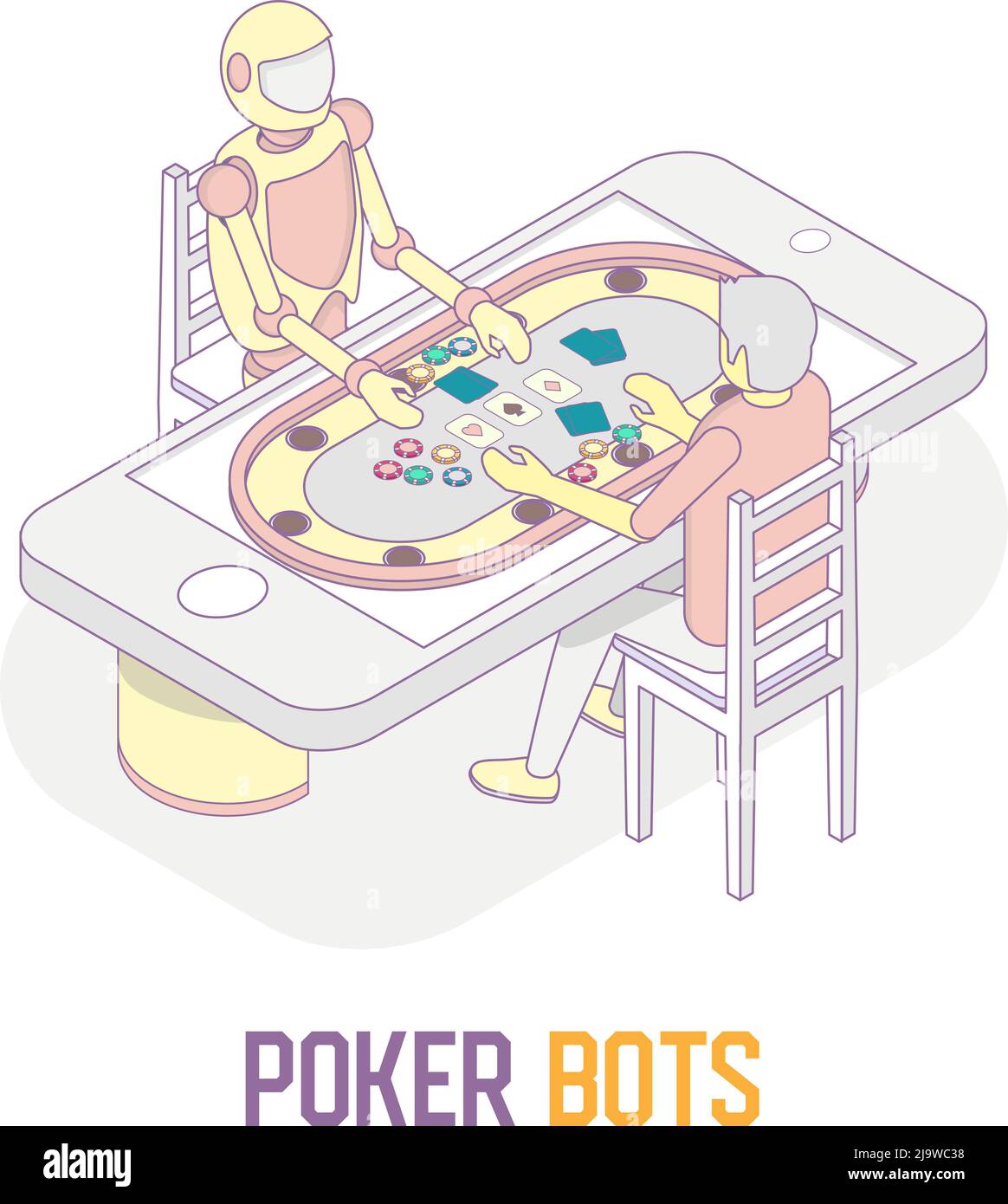 Poker bots concept vector isometric illustration Stock Vector Image ...