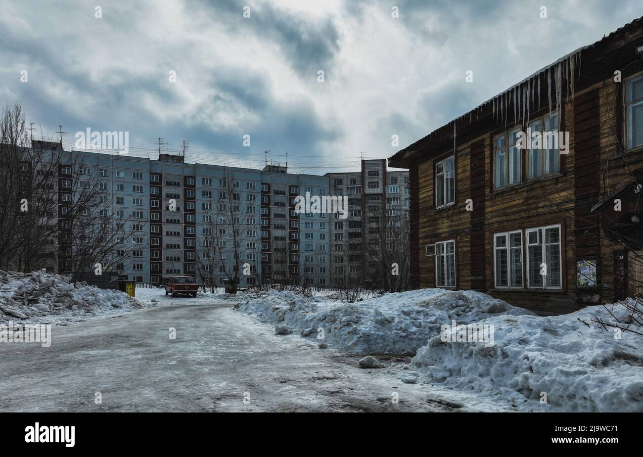 Ghetto district in cold winter. Urban landscape Stock Photo - Alamy