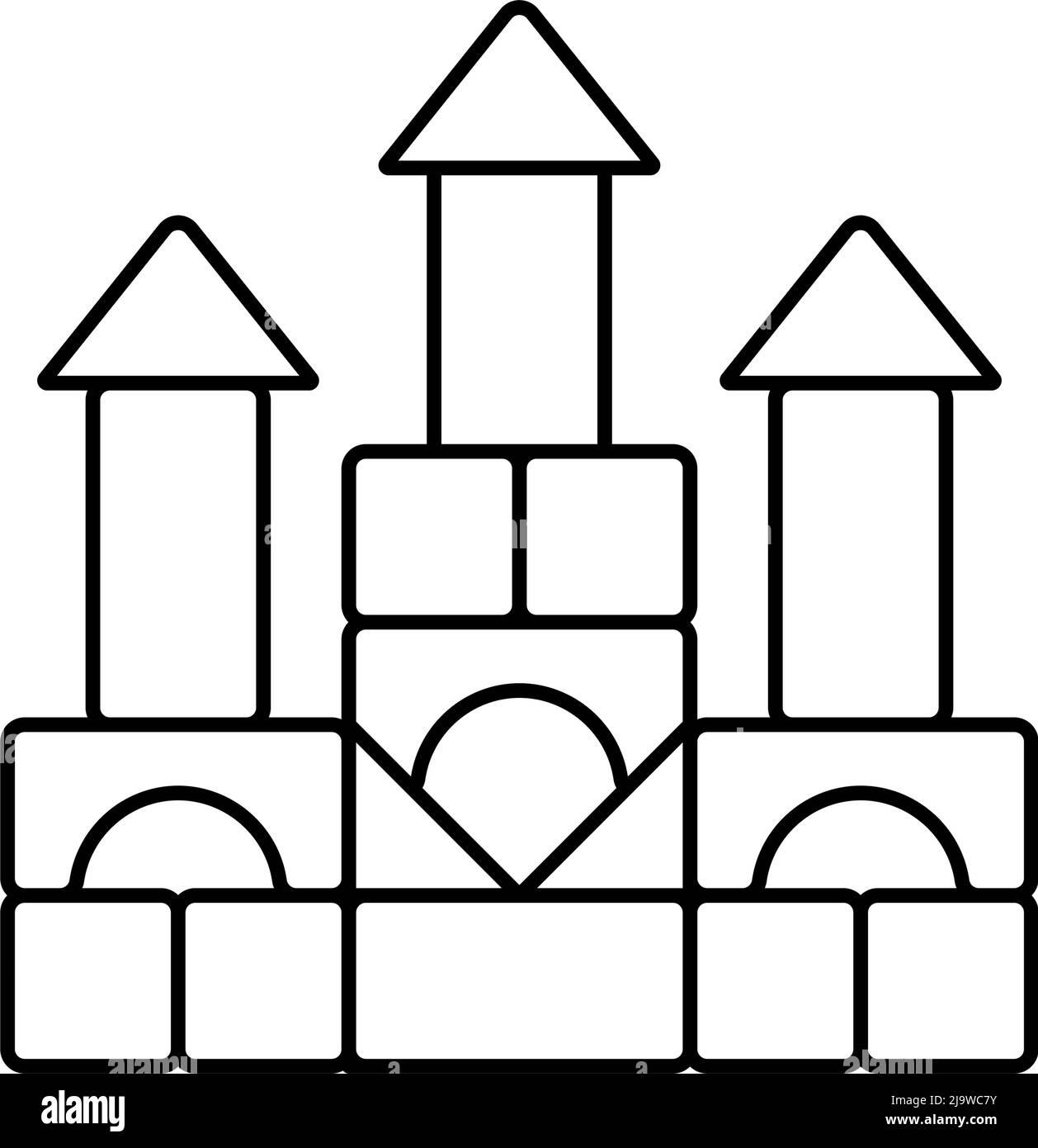 building blocks line icon vector illustration Stock Vector Image & Art ...