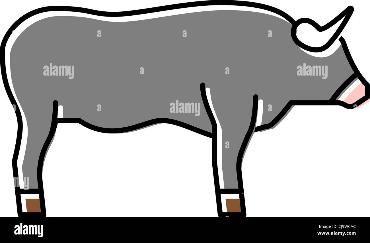 bull farm animal color icon vector illustration Stock Vector Image ...