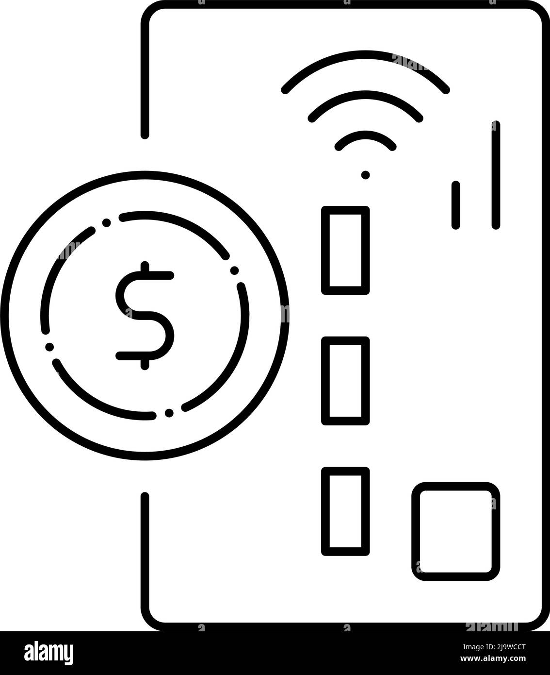 card contactless line icon vector illustration Stock Vector Image & Art ...