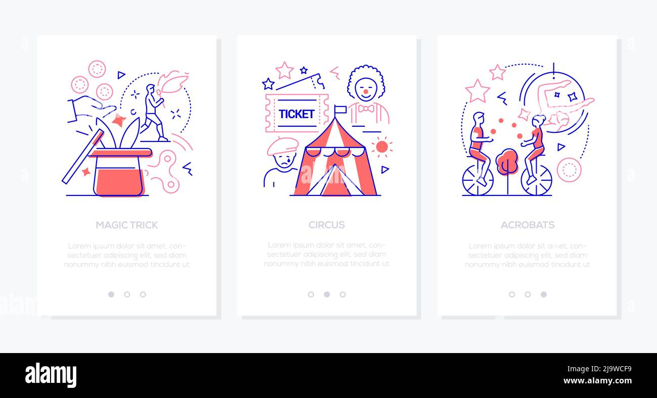 Circus and fun fair - line design style banners set Stock Vector Image ...