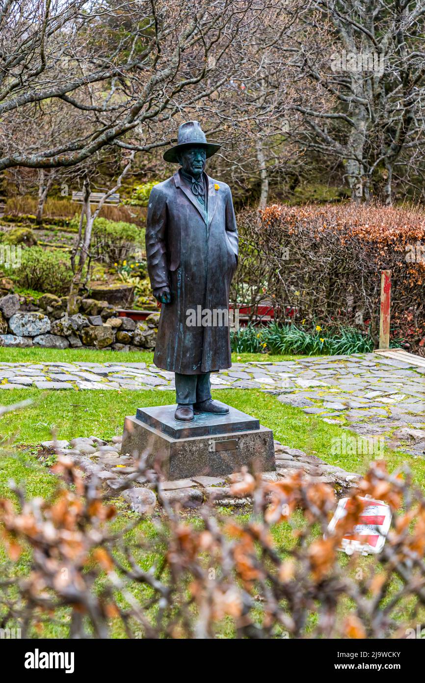 Statue of the poet Hans A. Djurhuus in Tórshavn, Faroe Islands Stock ...