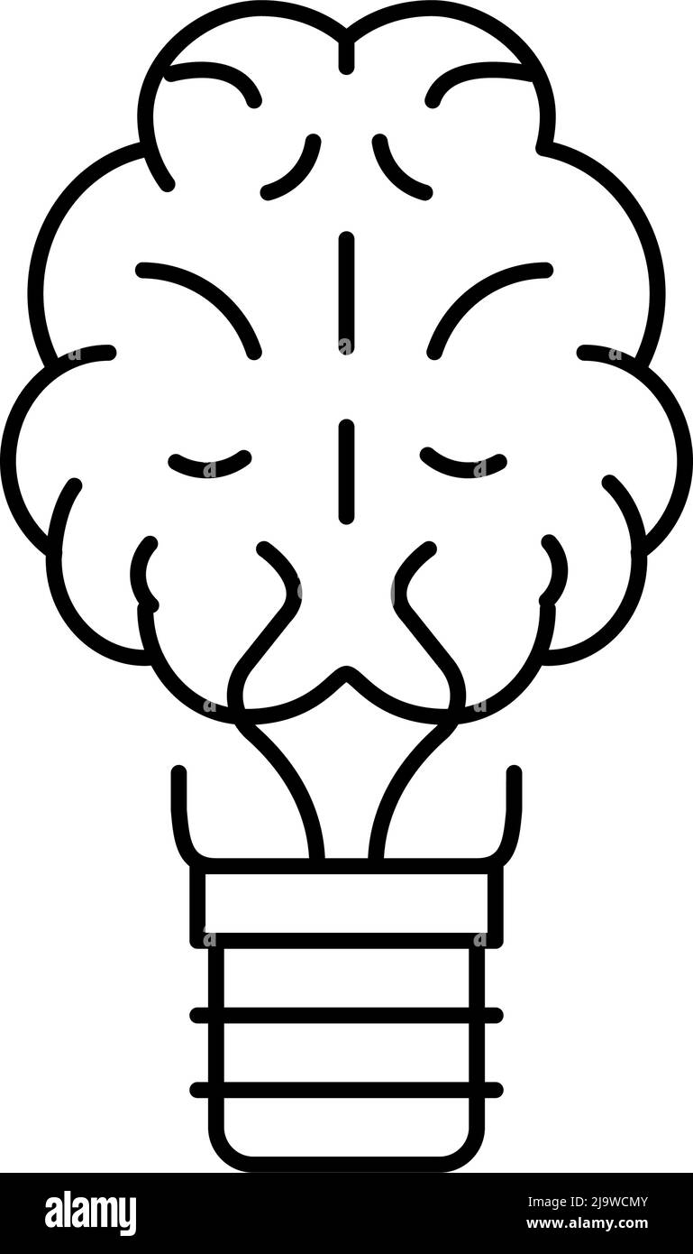 brainstorm light bulb line icon vector illustration Stock Vector Image ...