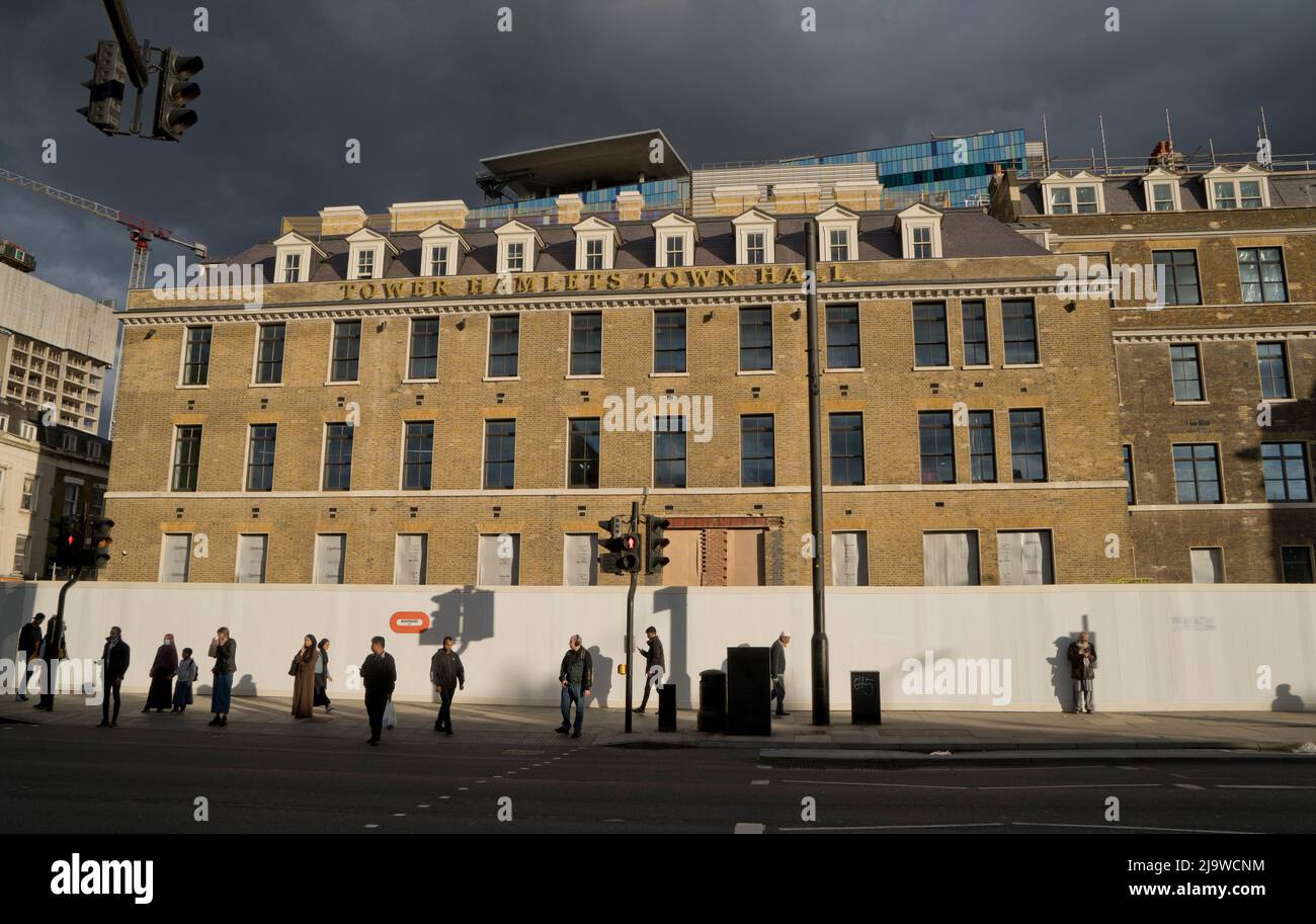 People crossing the road outside the refurbished Tower Hamlets Town ...