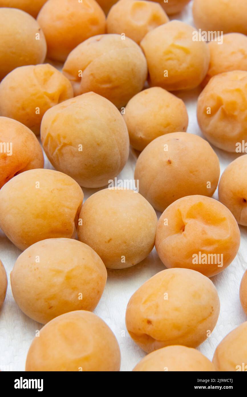 Preserved Fruit Dried Plum Salty Sweet,sun-dried and salted plums for candied fruit Stock Photo ...