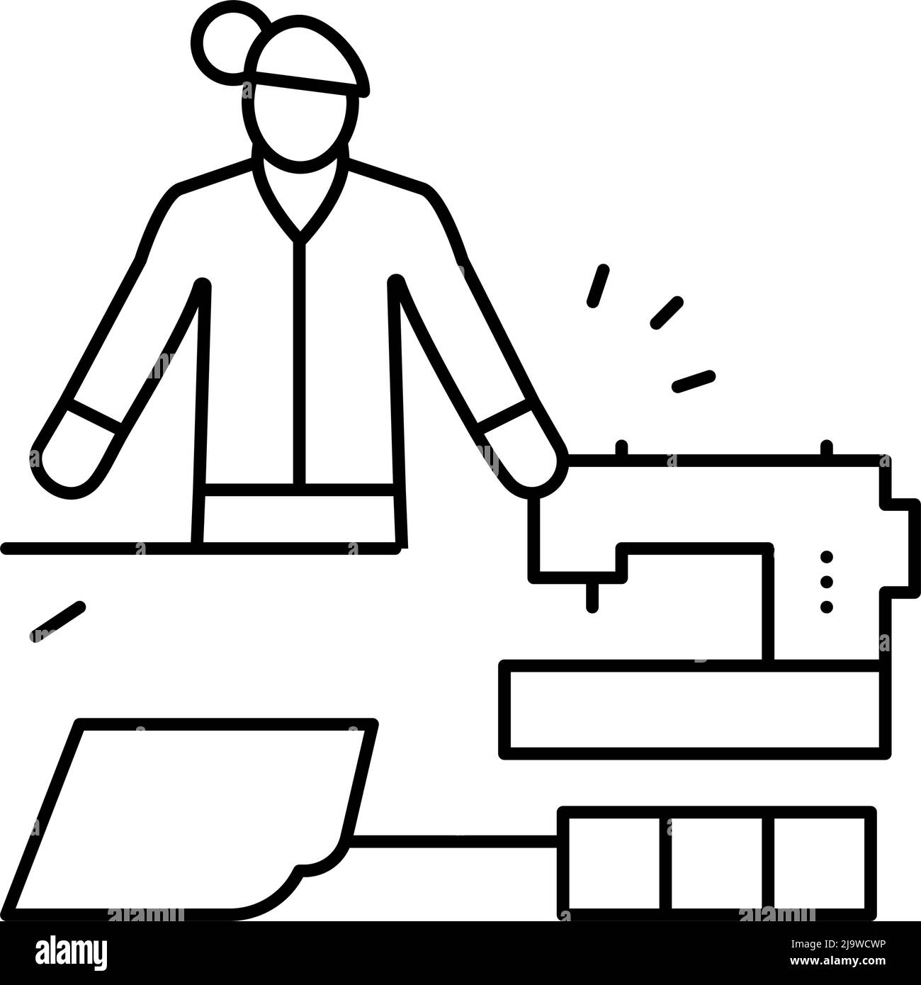 sew craft occupation line icon vector illustration Stock Vector Image ...