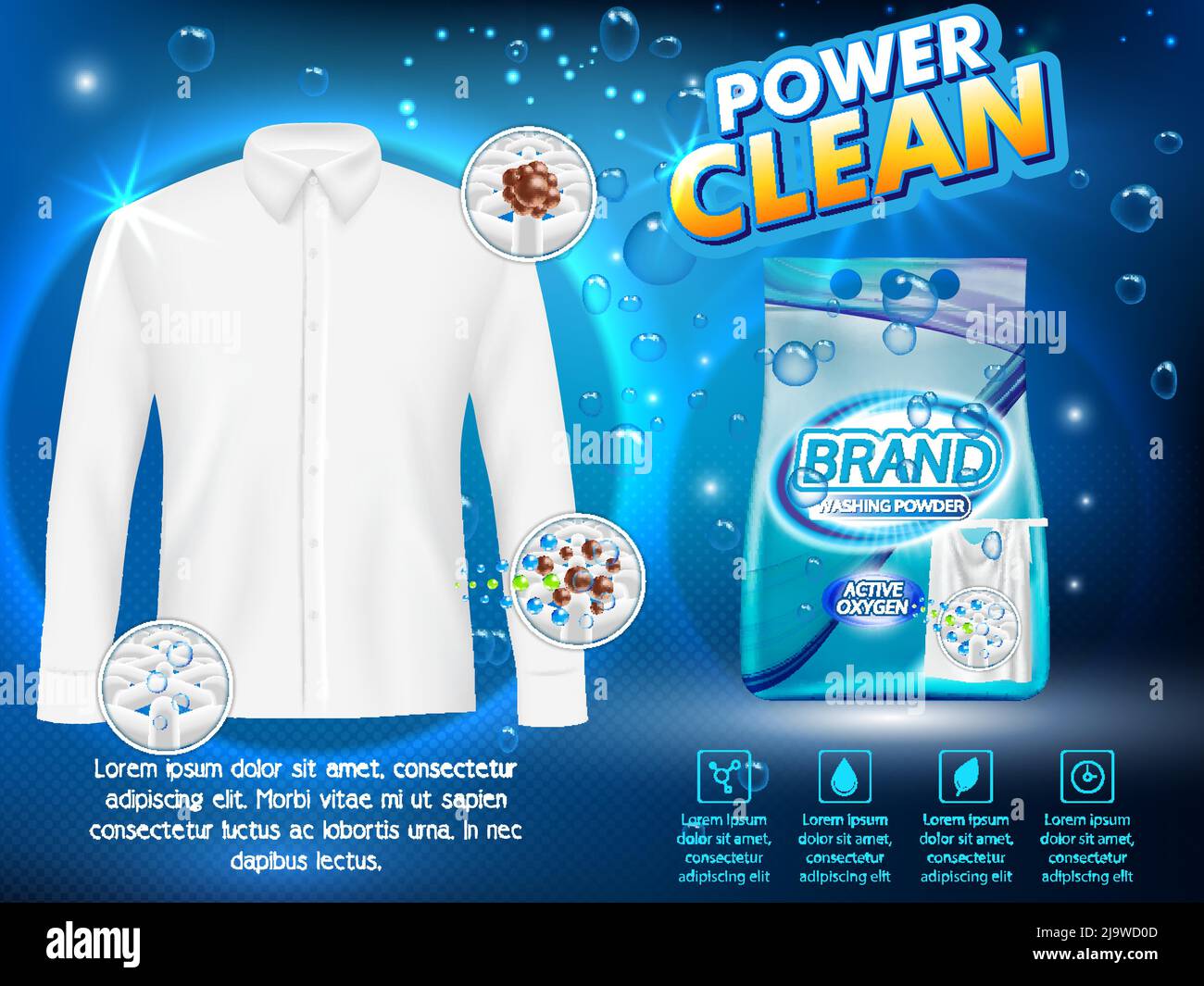 Washing powder advertising vector realistic illustration Stock Vector ...