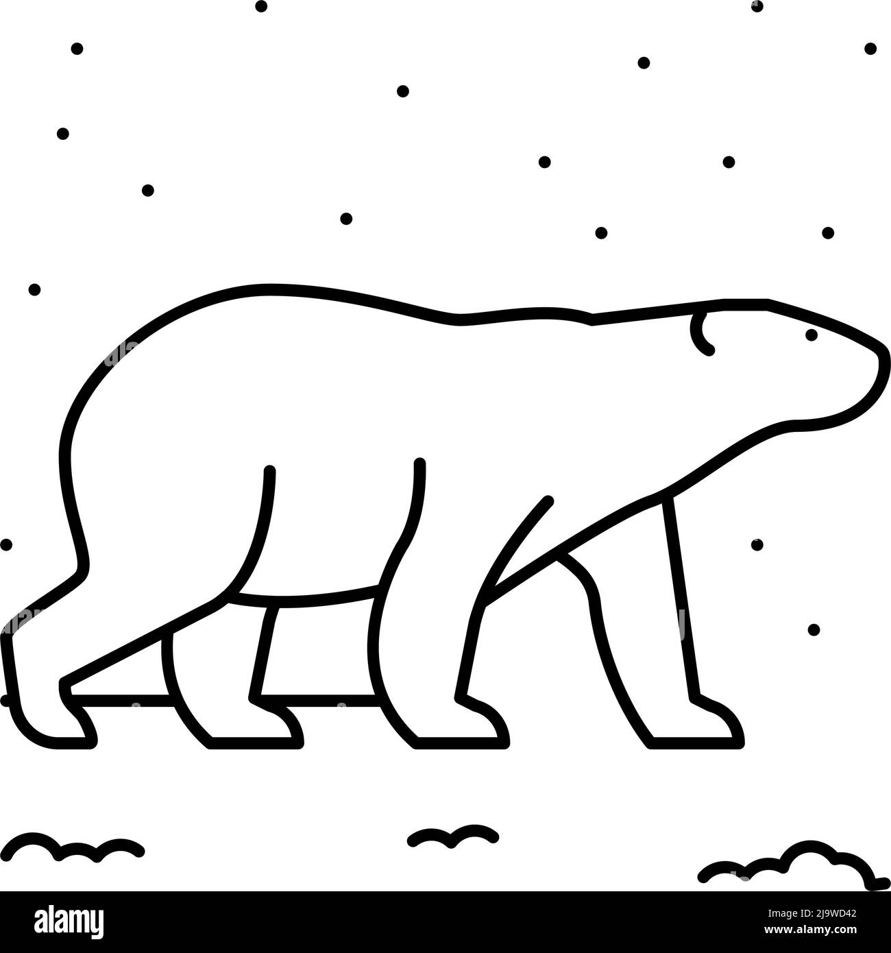 polar bear line icon vector illustration Stock Vector Image & Art - Alamy