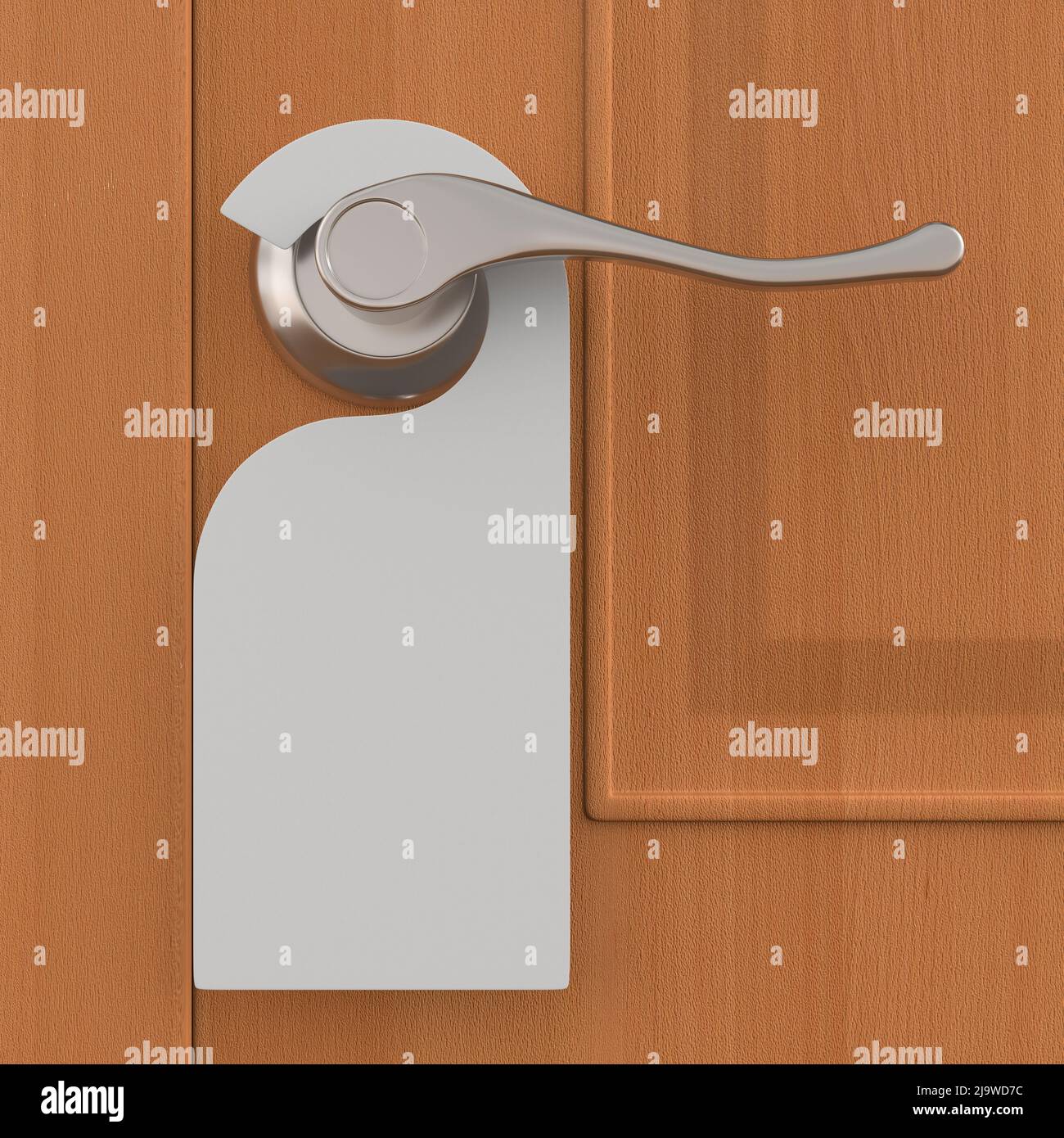 handle with label and wooden door. 3D illustration Stock Photo - Alamy