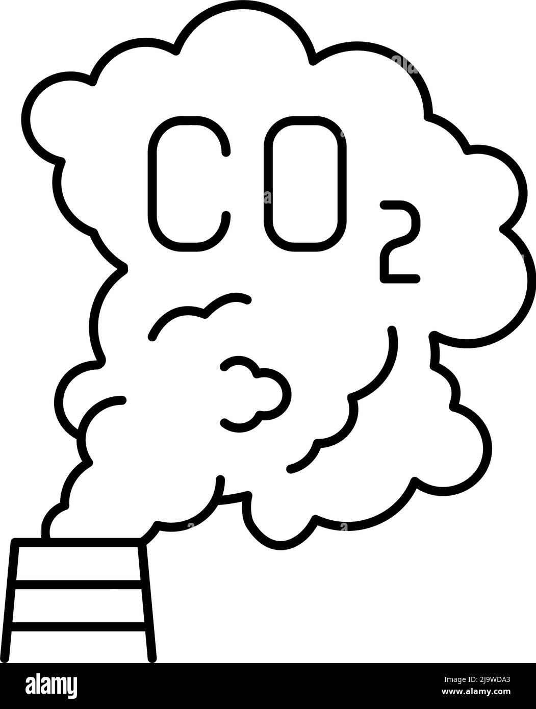 carbon dioxide co2 line icon vector illustration Stock Vector Image ...
