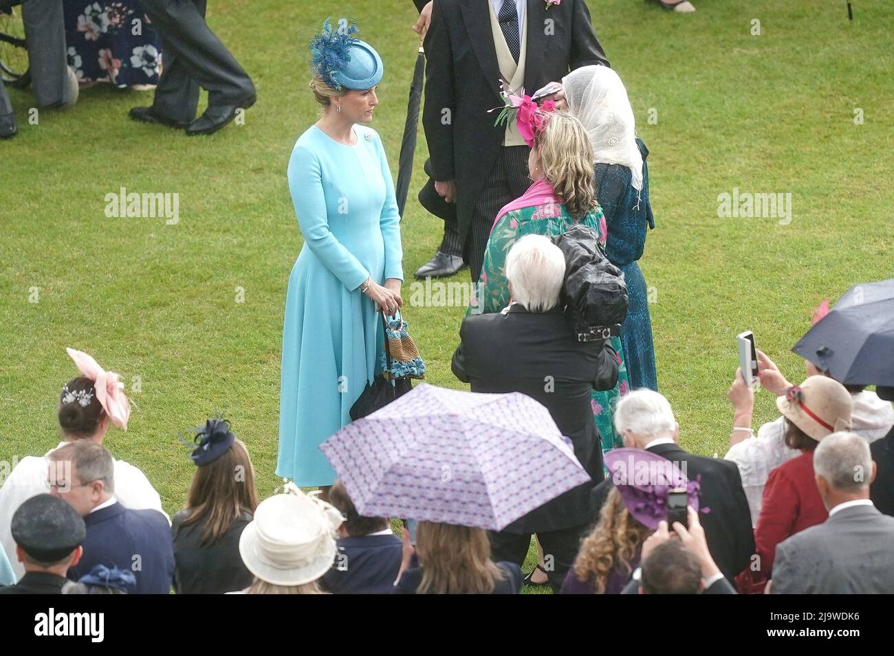 The Countess (centre) of Wessex speaks to guest during a Royal Garden ...