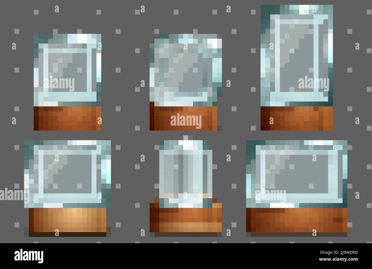 Glass showcase icons vector realistic illustration Stock Vector Image ...