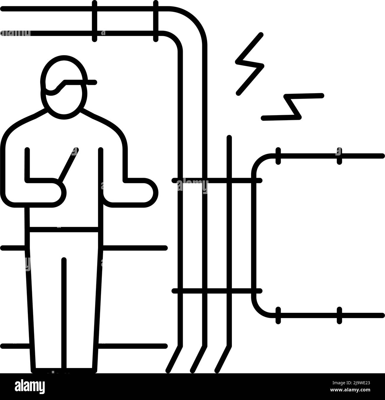 electrical fault finding line icon vector illustration Stock Vector ...