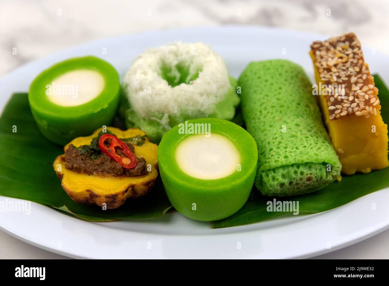 Various type of Malaysian traditional dessert - Kuih Nona Manis, Bingka ...