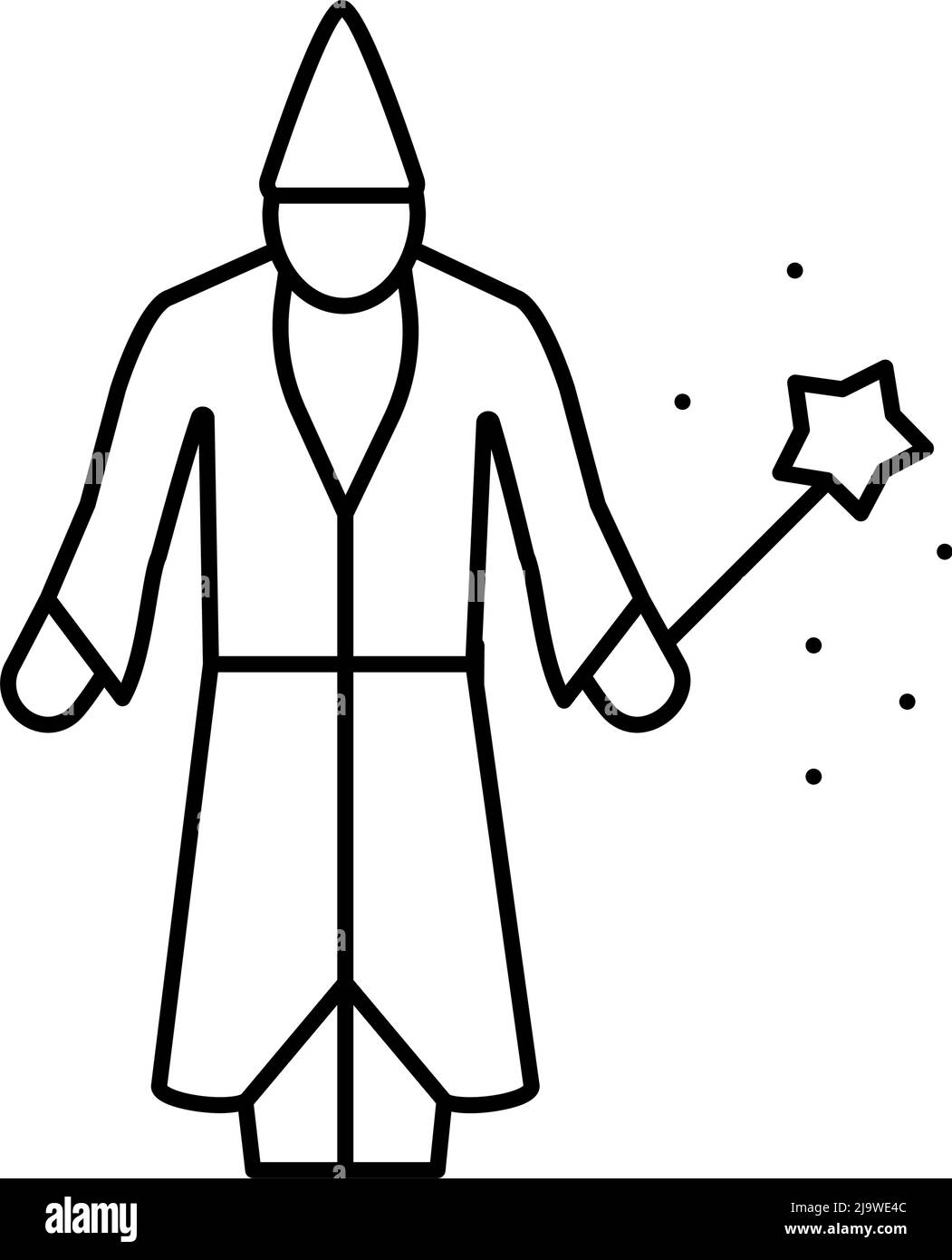 wizard magic line icon vector illustration Stock Vector Image & Art - Alamy