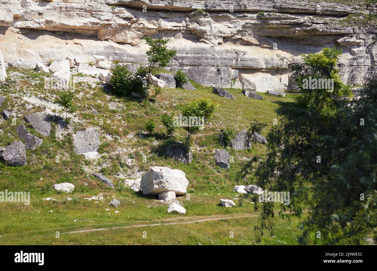Beautiful natural gorge strewn with hills, grass and trees. Stunning ...