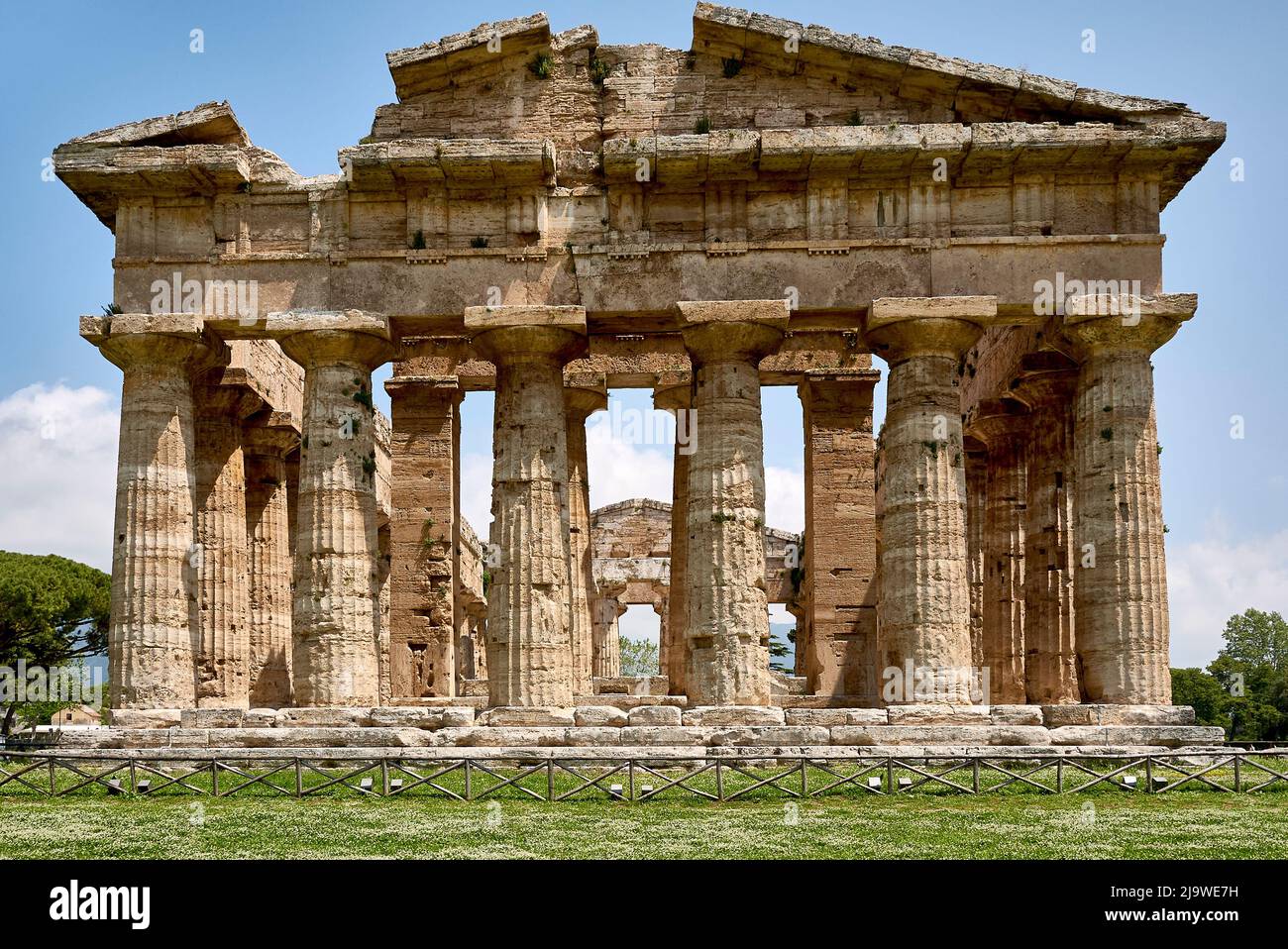 The temple of Poseidon or Neptune in the city of Poseidonia, founded by ...