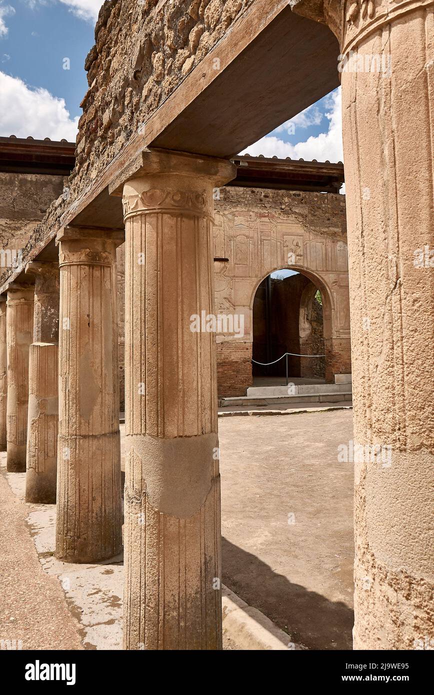 Columns and archway at the forum in the UNESCO World Heritage Site of ...