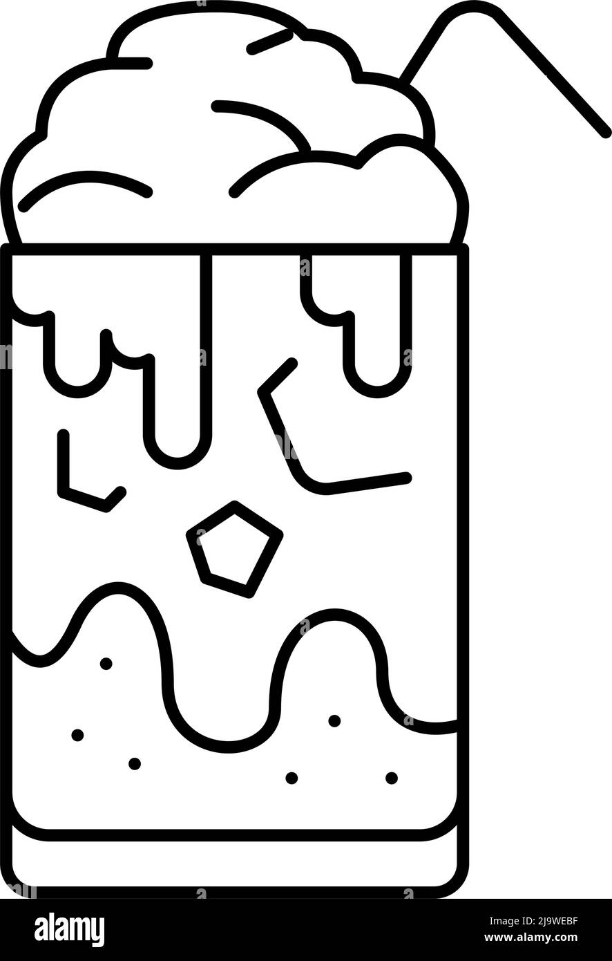 ice chocolate line icon vector illustration Stock Vector Image & Art ...