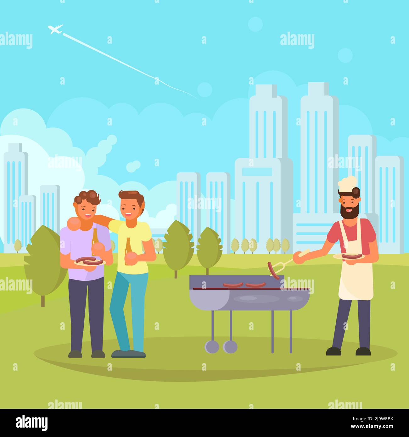 Group friends picnic on Stock Vector Images - Alamy