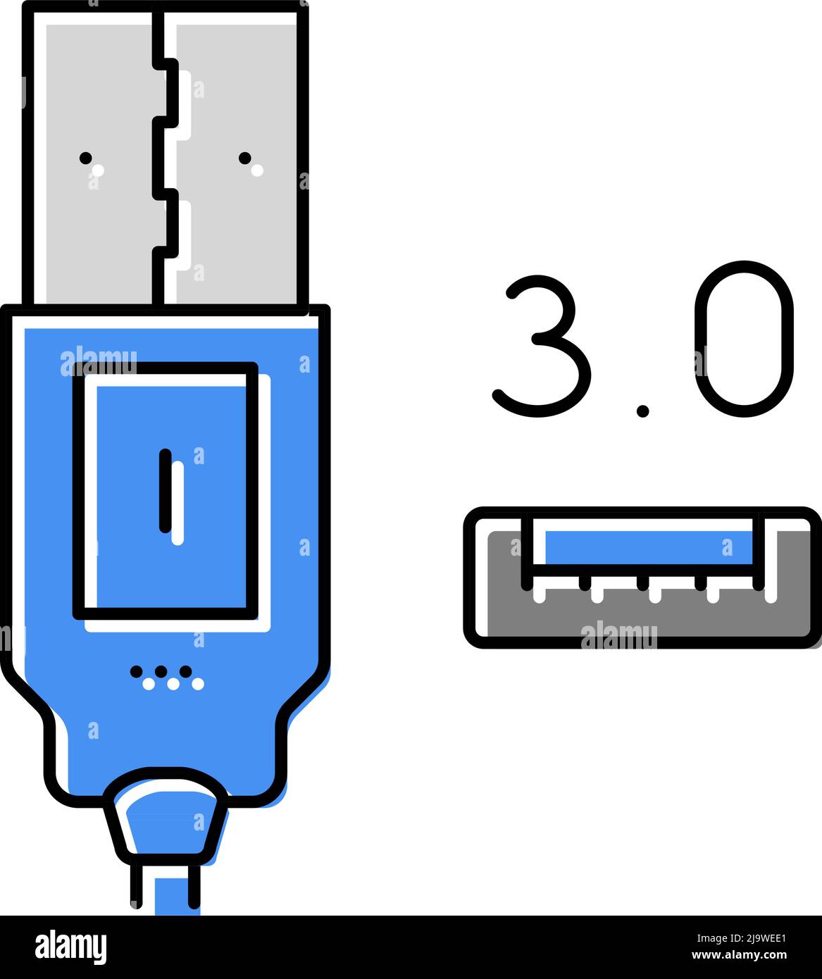 usb 3.0 color icon vector illustration Stock Vector Image & Art - Alamy