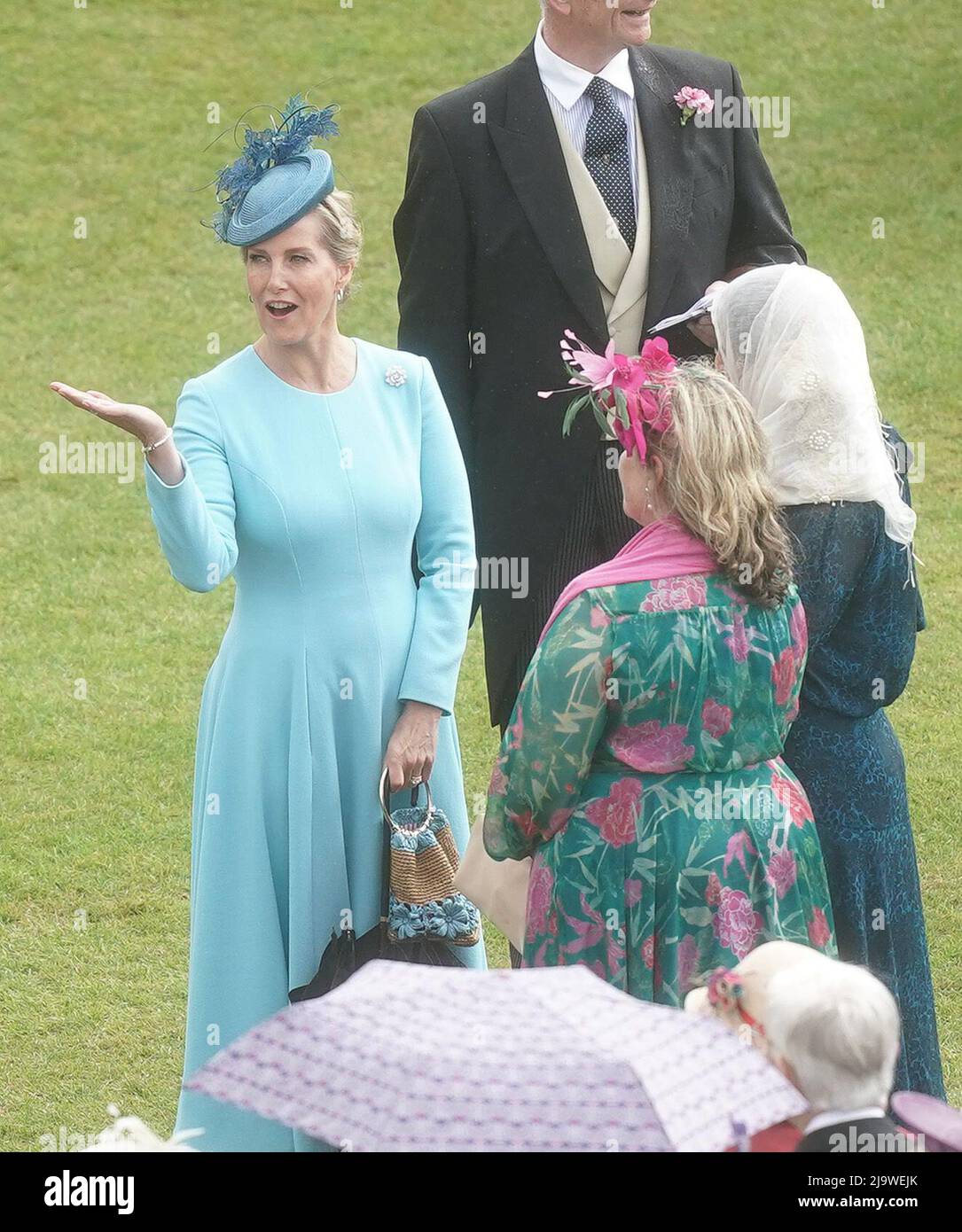 The Countess (centre) of Wessex speaks to guests during a Royal Garden ...