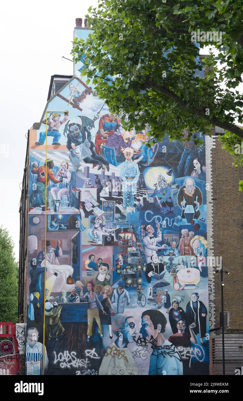Mural in Central London W1 Stock Photo - Alamy