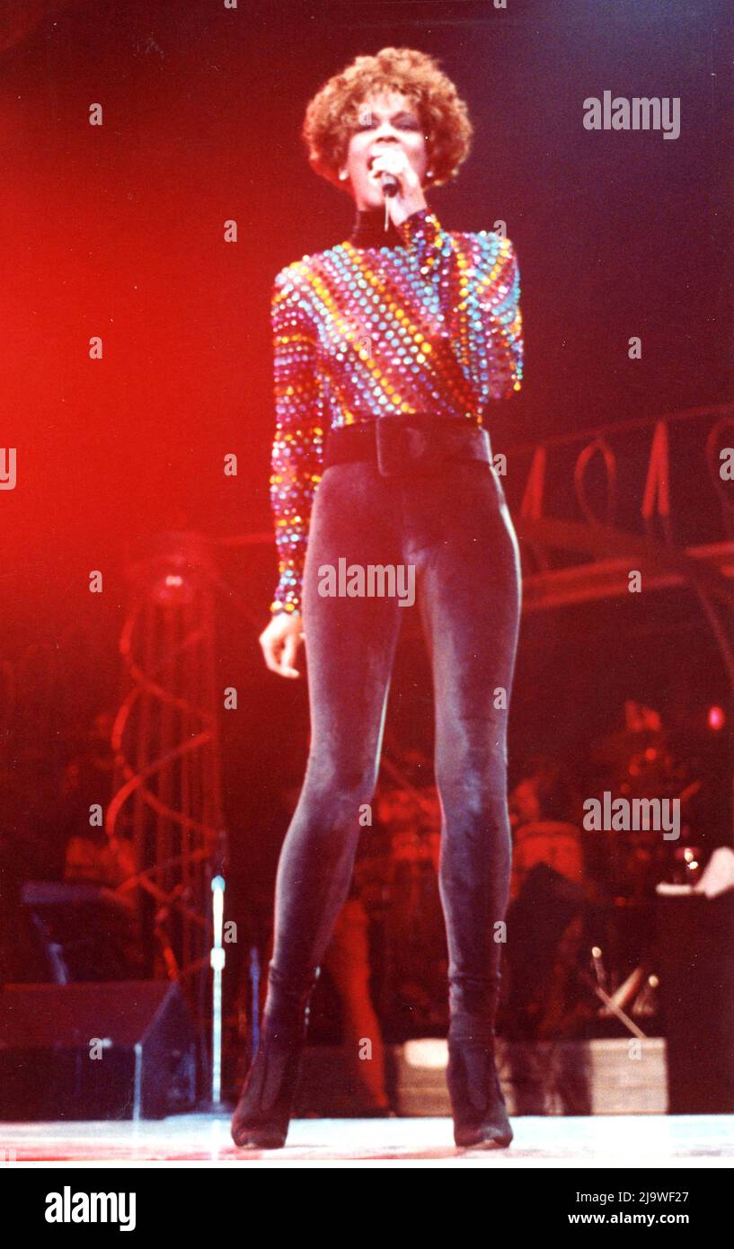 Paris. France.LIBRARY. Whitney Houston performs at Bercy Hall. 1st ...