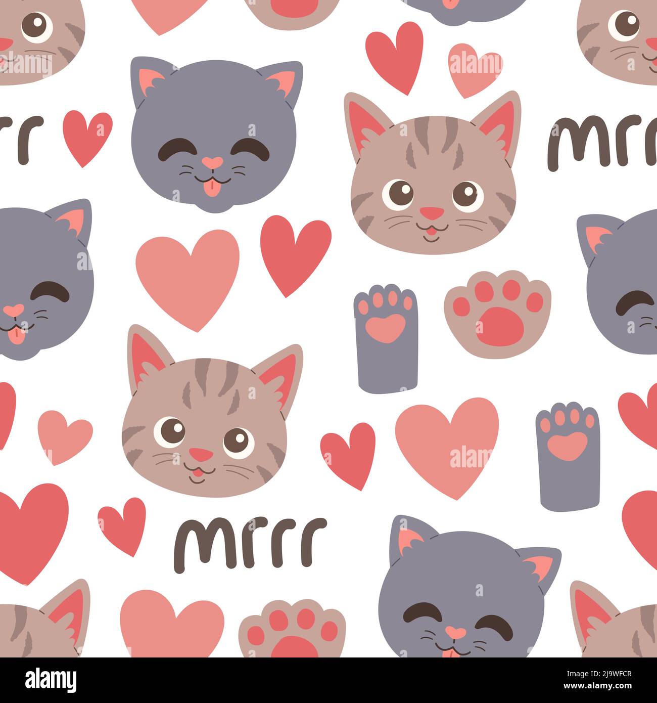 Cartoon seamless face pattern Stock Vector Images - Alamy