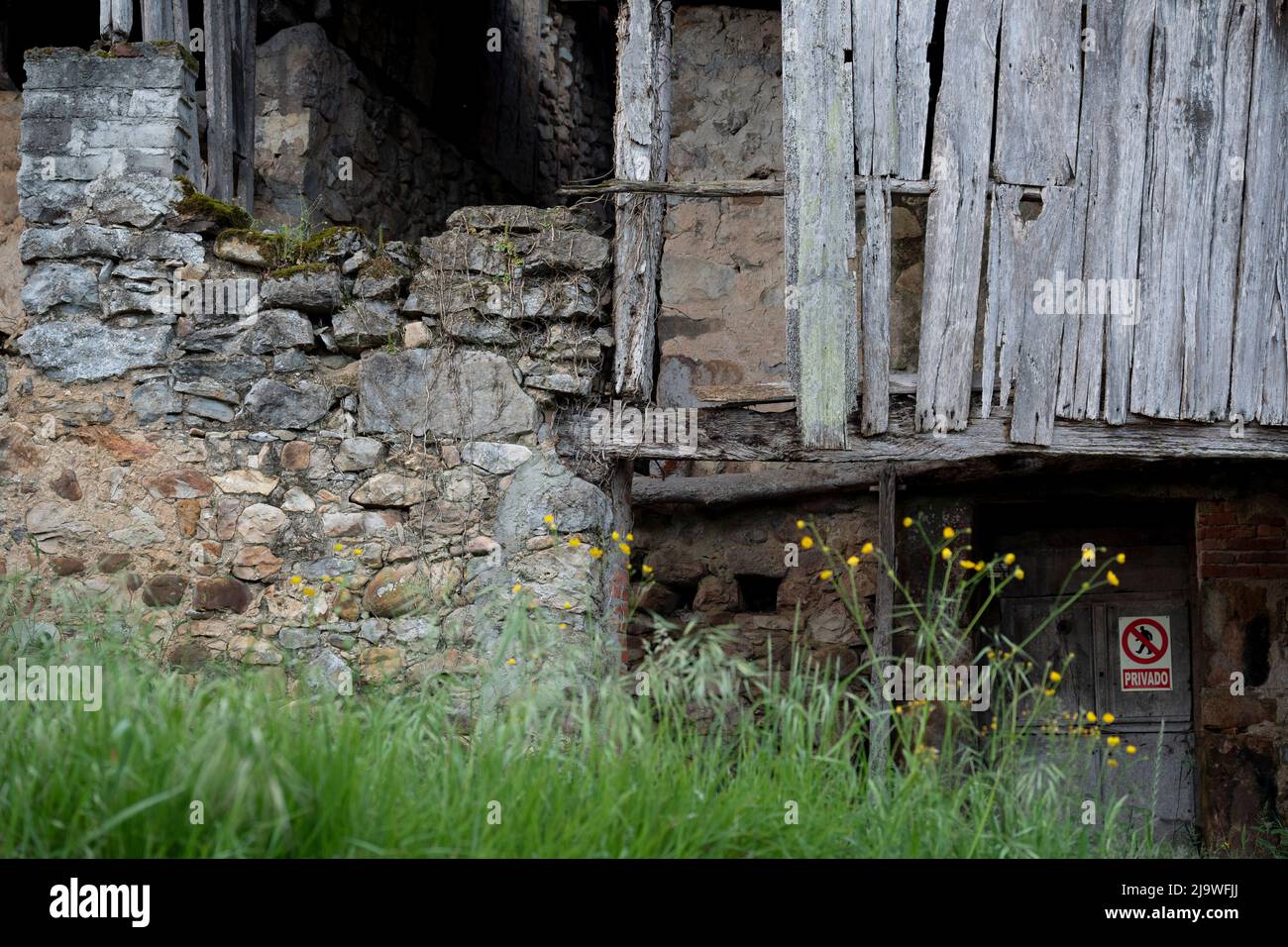 A derelict farming property in a rural Spanish village, on 15th May ...