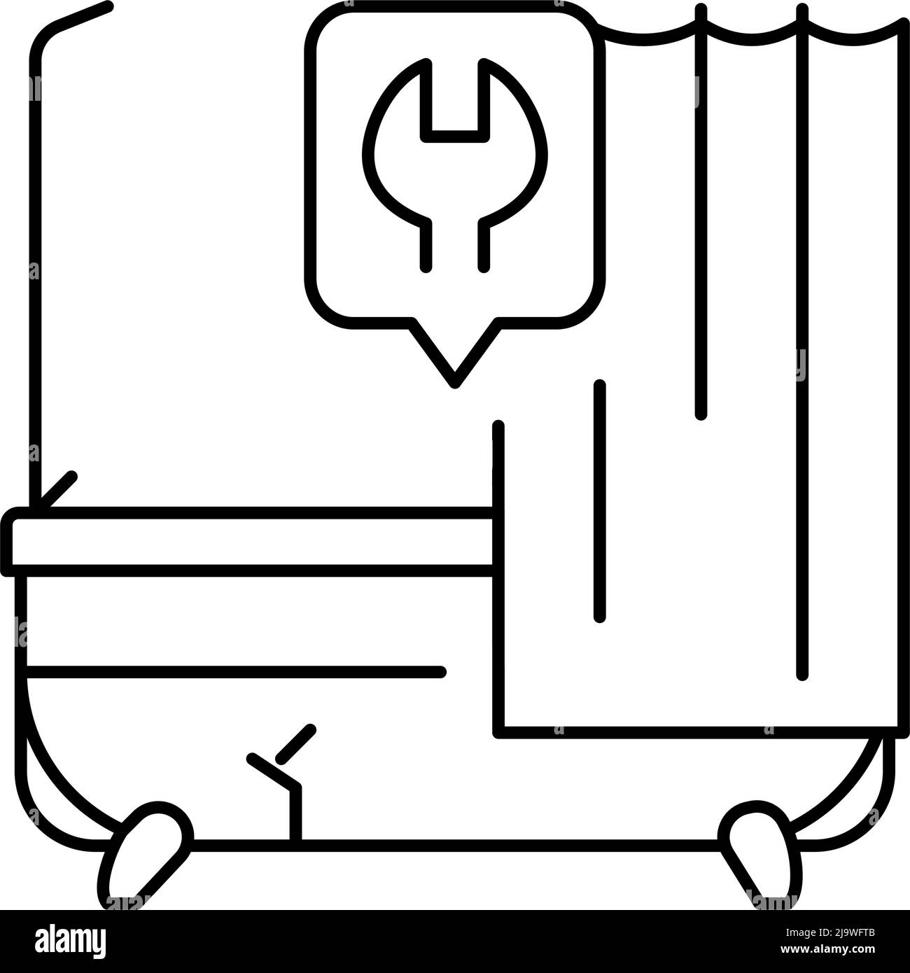 bath repairs line icon vector illustration Stock Vector Image & Art - Alamy