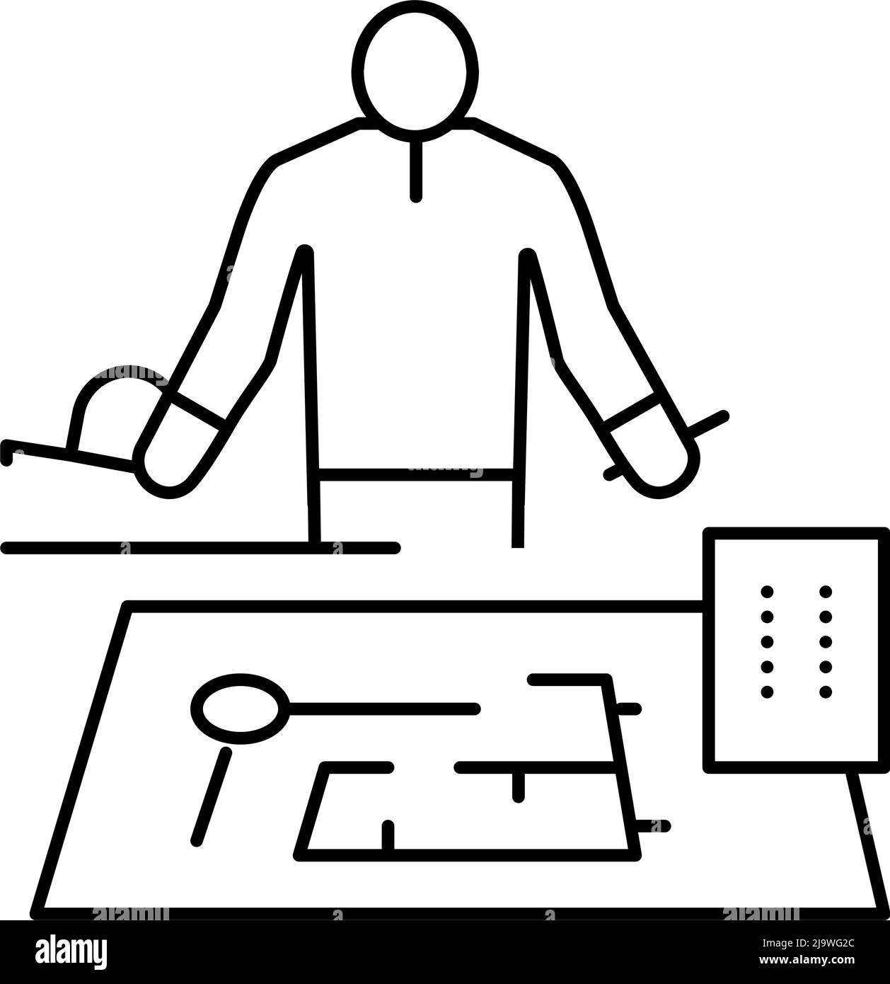 engineer worker line icon vector illustration Stock Vector Image & Art ...