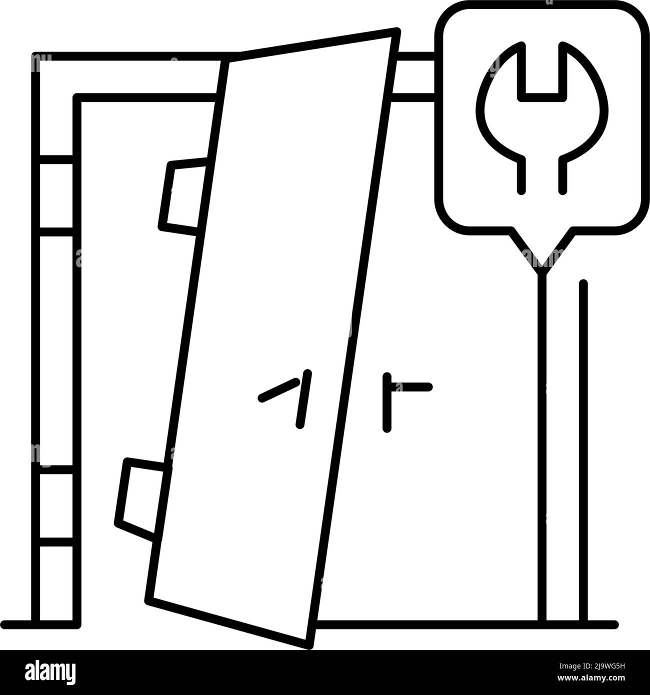 door repairs line icon vector illustration Stock Vector Image & Art - Alamy