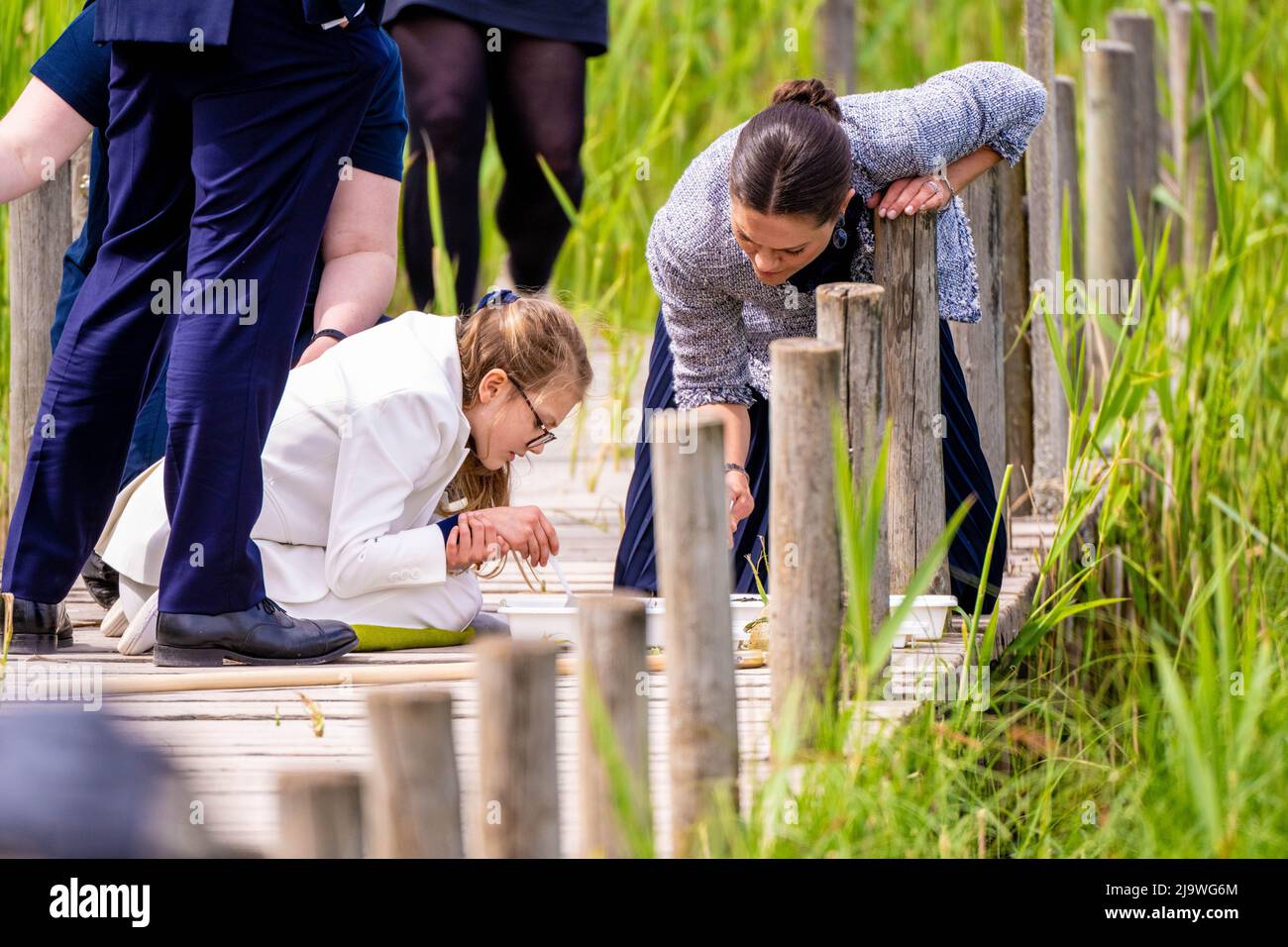 Crown Princess Victoria with Princess Estelle during a visit to ...