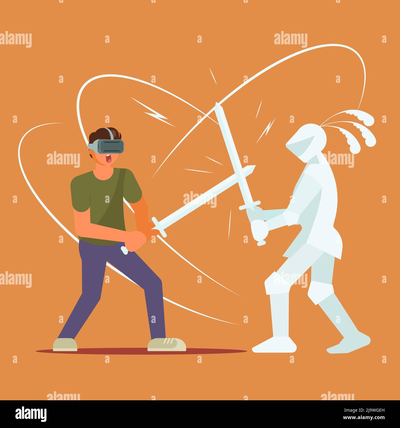 Virtual reality game concept vector illustration Stock Vector Image ...