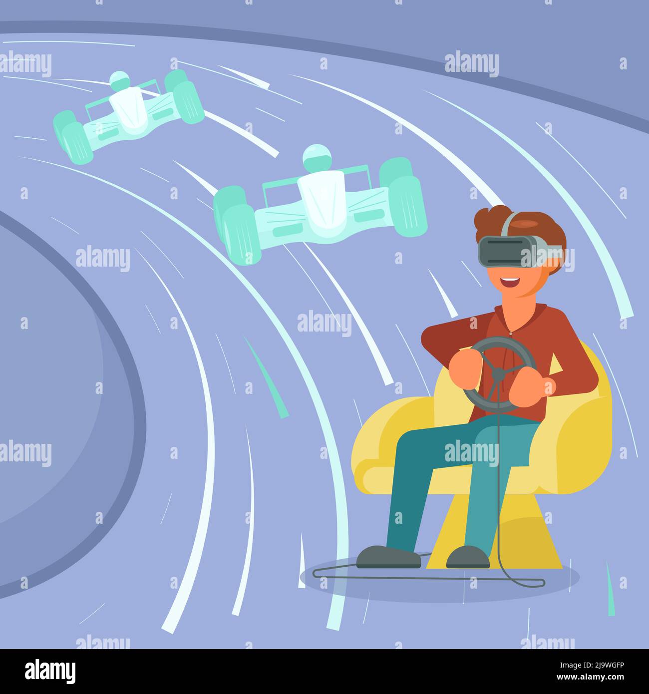 Virtual environment entertainment fun Stock Vector Images - Alamy