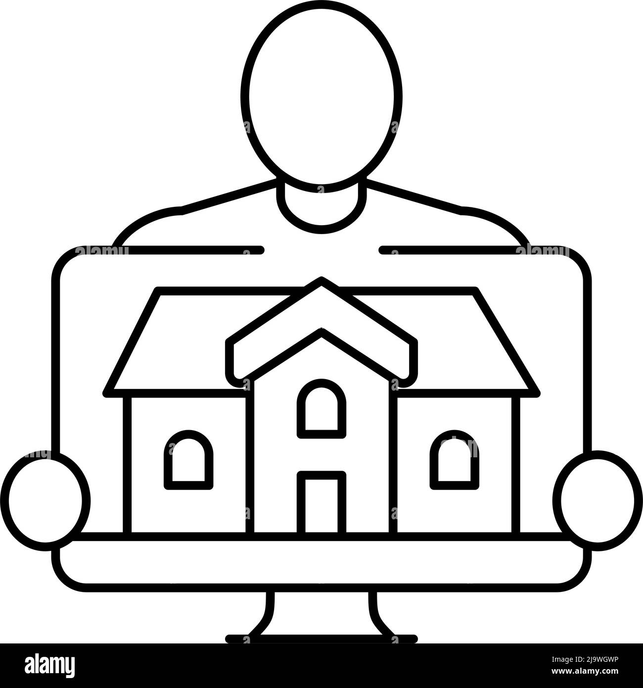 vacation host line icon vector illustration Stock Vector Image & Art ...