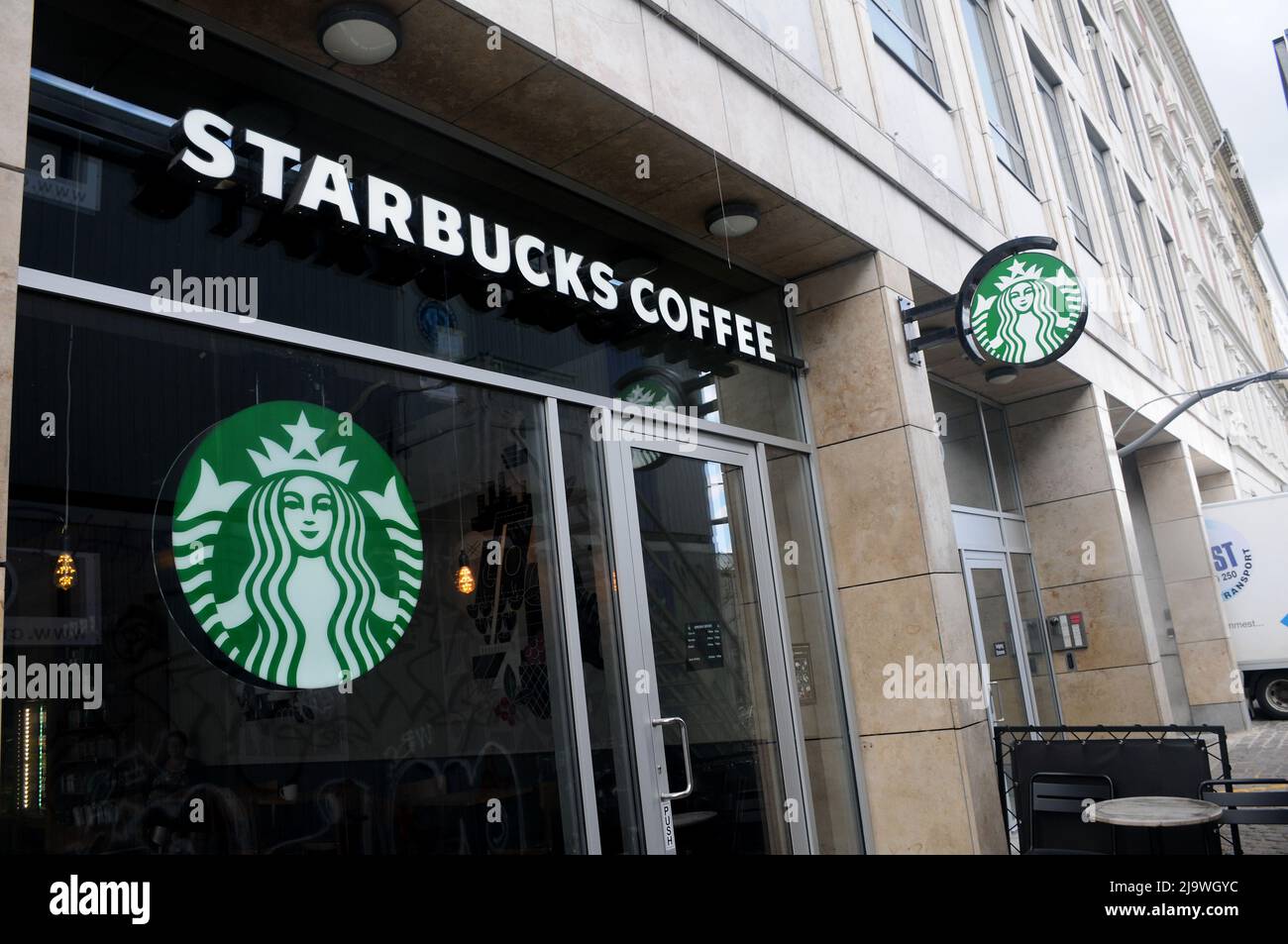 Copenhagen/Denmark/25 May 2022/.Seattle coffee chain Starbcuks coffee ...