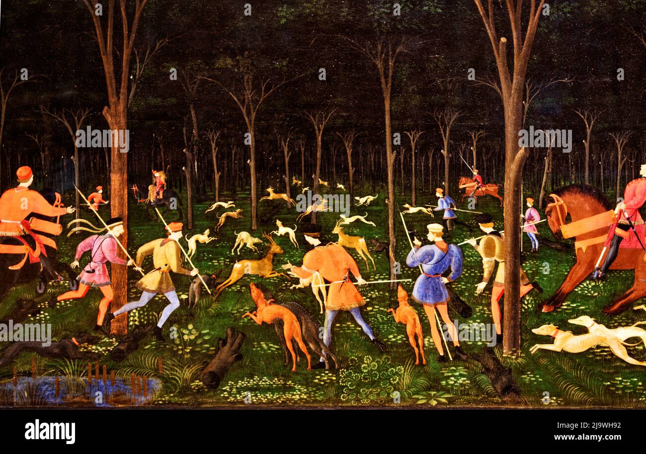 ASHMOLEAN MUSEUM OXFORD ENGLAND PAINTING THE HUNT IN THE FOREST OR HUNT ...